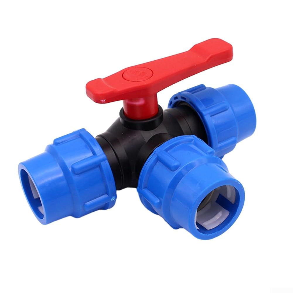 Pipe 3 Way Ball Valve, Pipe 3-Way Ball Valve 20/25/32/40/50mm PE Pipe ...