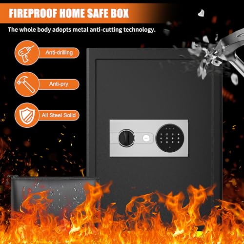 Snapklik.com : 4.2 Cu Ft Large Home Safe Fireproof Waterproof, Digital ...