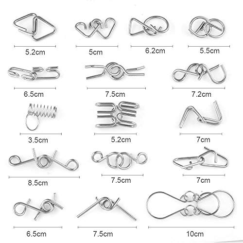 Metal Wire Puzzles 6-Piece Set | 3D Interlocking Brain Teaser Toy ...