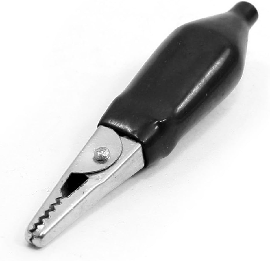 Amazon.com: Black Plastic Insulated 4cm Metal Electric Alligator Clips ...