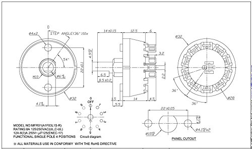 Snapklik.com : Electronics-Salon 1PCS SP10T 8A/250V 1 Pole 10 Way ...