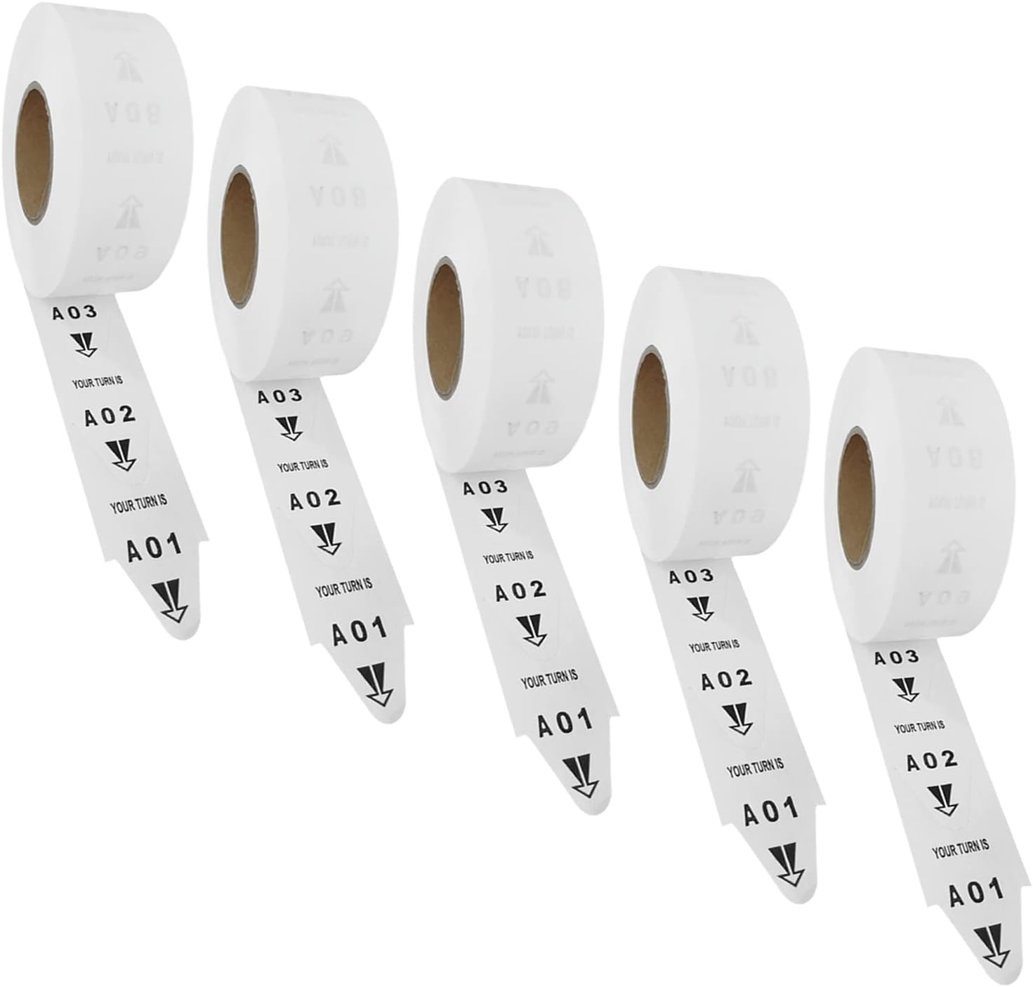 Amazon.com : 5 Rolls of 2-Digit Take-A-Number Tickets Turn O Matic ...