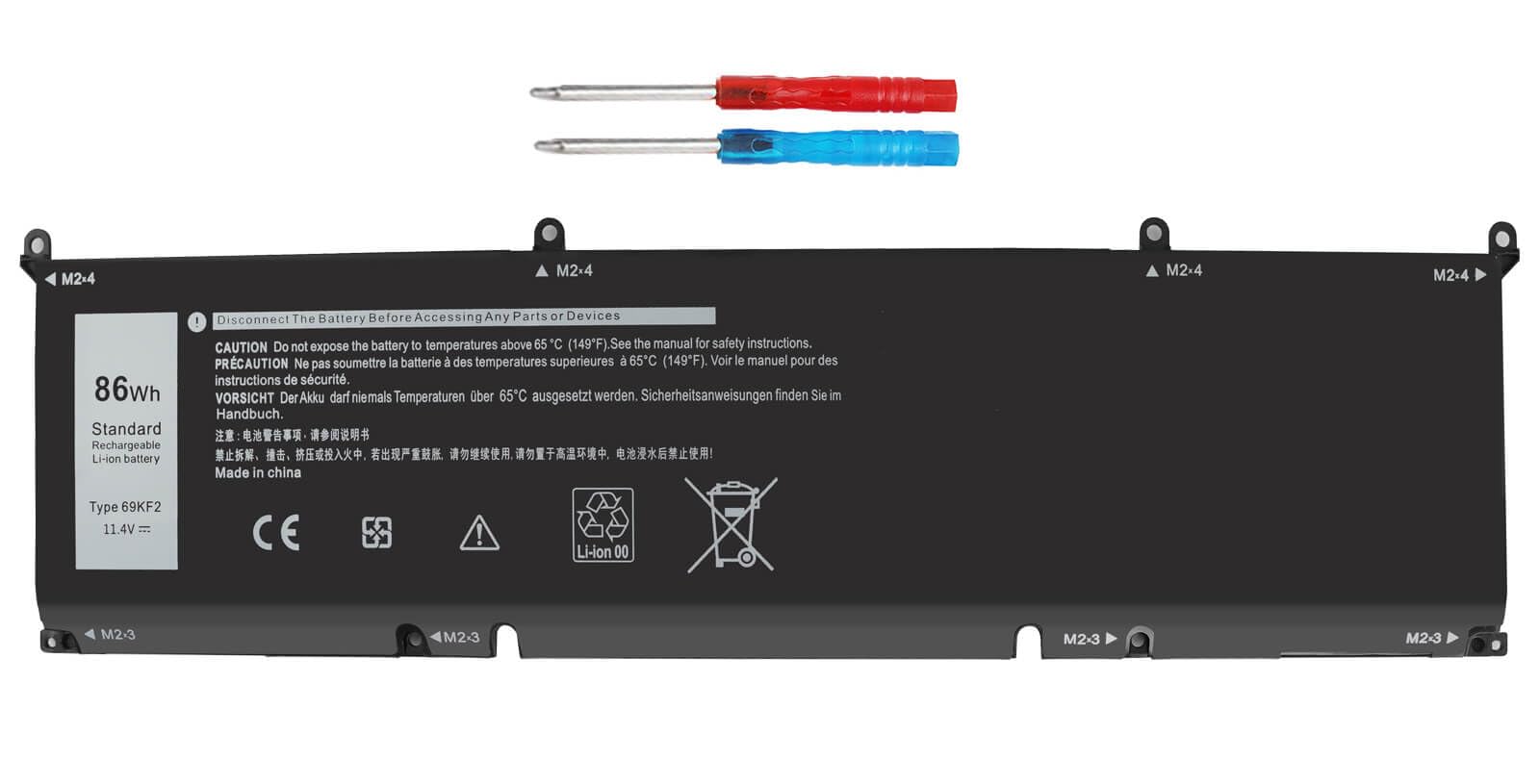 Amazon.com: DMKAOLLK 86Wh 69KF2 8FCTC Battery for Dell XPS 15 9500 9510 ...