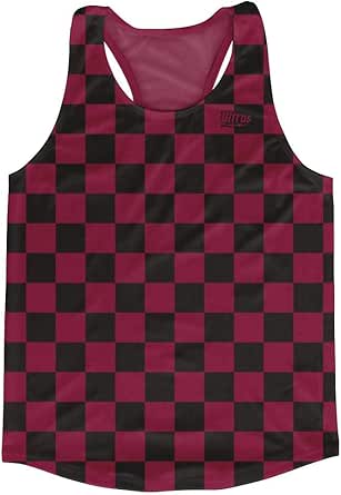 Maroon & Black Checkerboard Running Tank Top Racerback Track and Cross ...