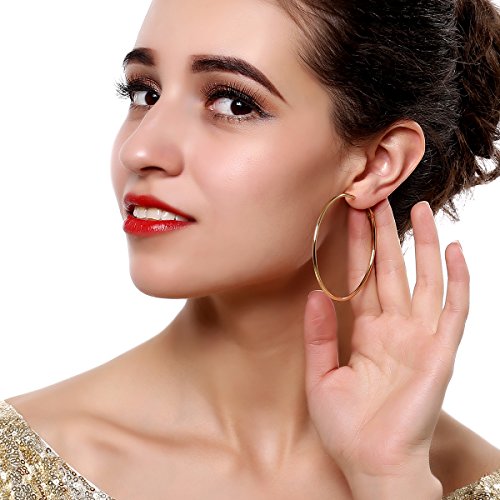 Buy 60mm Yellow Gold Large Basketball Big Hoop Earrings For Women Teen ...