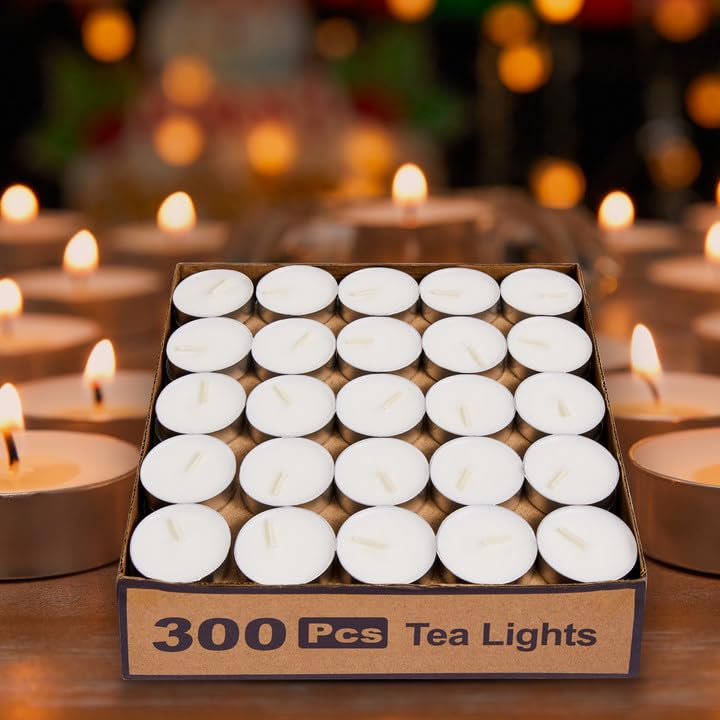 Amazon.com: Tea Lights Candles - 300 Pack, 4-5 Hours Fully Burns ...