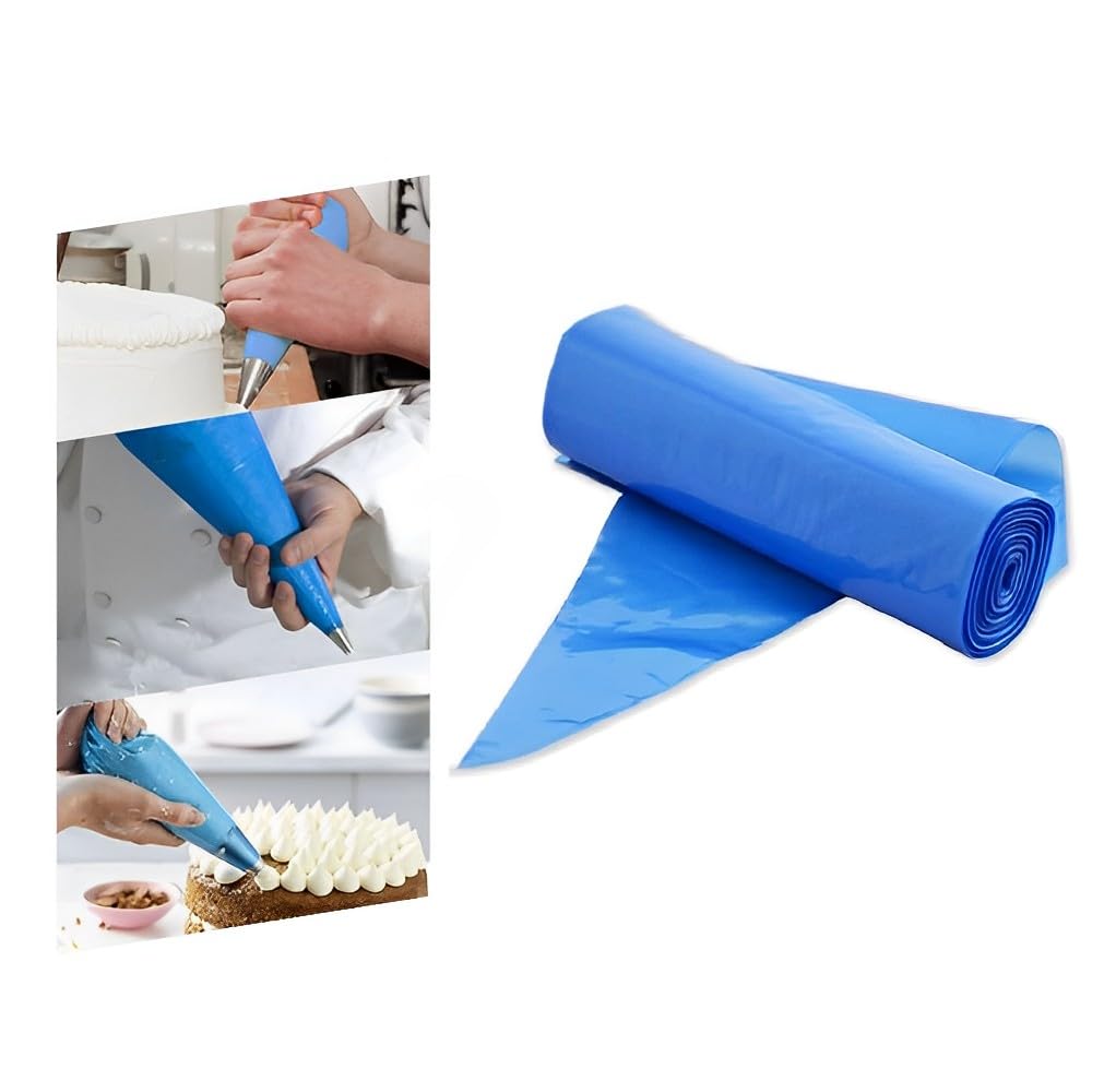 Venuscello® 50 x Icing Piping Disposable Blue 21" Savoy Sticky Bags for ...