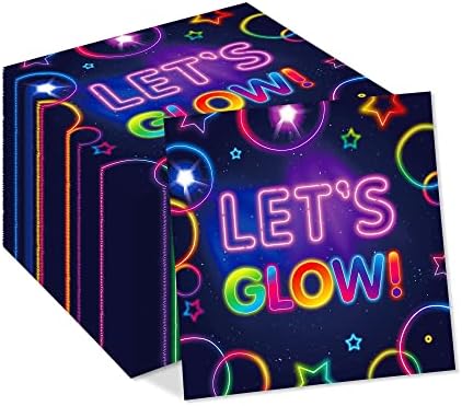 Amazon.com: Glow Neon Party Supplies - 40Pcs Neon Paper Napkins Glow in ...