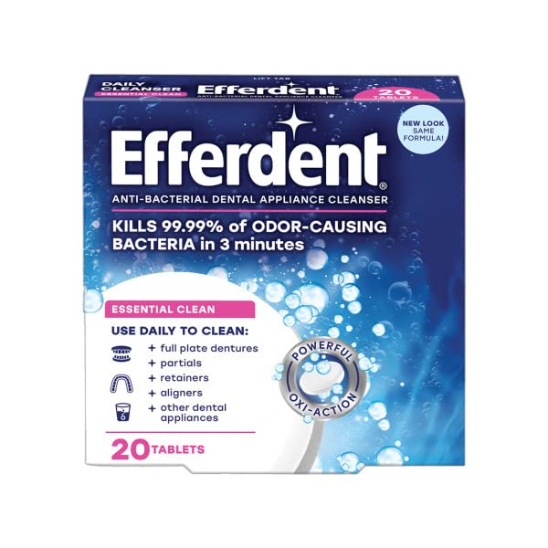 Amazon.com : Efferdent Denture & Retainer Cleanser Tablets, Essential ...