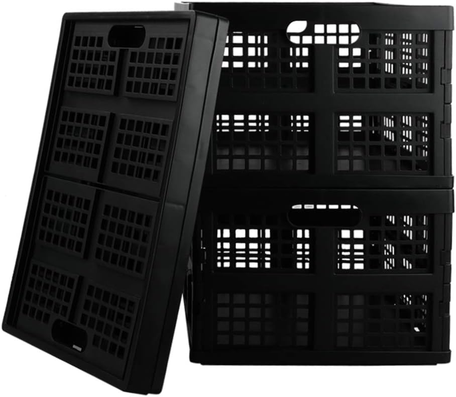 Amazon.com: Begale 2-Pack Large Plastic Collapsible Storage Crate, 42 L ...