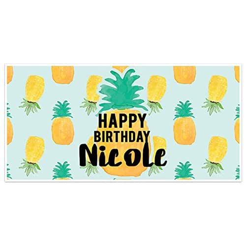 Amazon.com: Sky Blue And Pineapples Birthday Banner Party Decoration ...