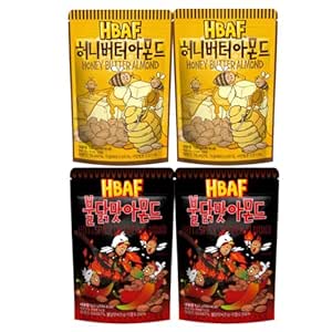 Amazon.com : [Official Gilim HBAF] Korean 2 Favors Seasoned Almond Nut | Honey Butter 2 x 120g ...