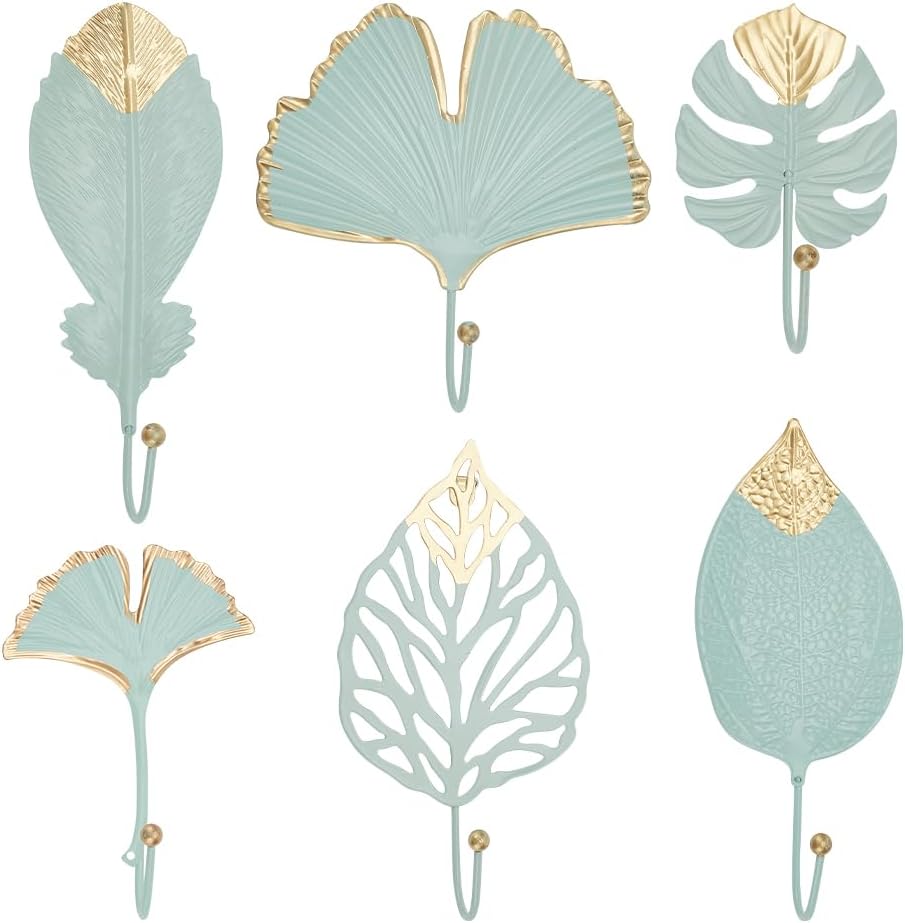 Amazon.com: BENECREAT 6 Pcs Painted Iron Wall Hooks, Light Green ...