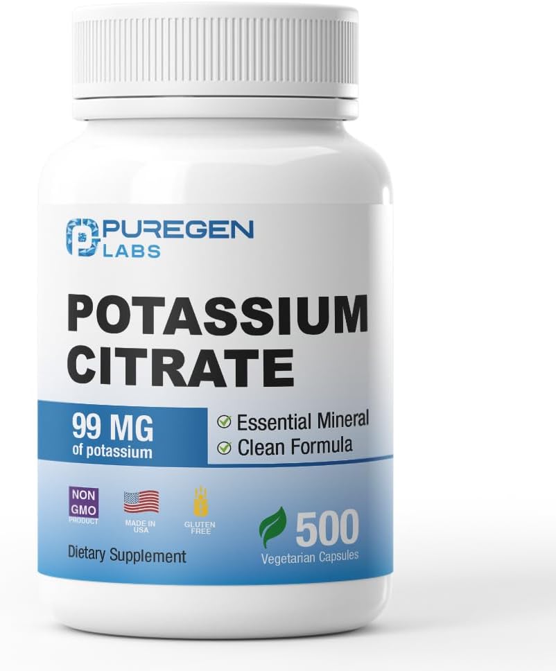 Amazon.com: Puregen Labs Potassium Citrate 99 mg of Elemental Potassium ...