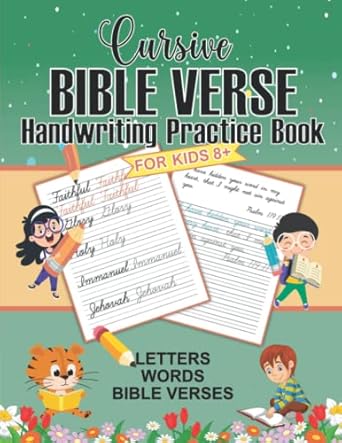 Cursive Bible Verse Handwriting Practice Book for Kids: Practice ...
