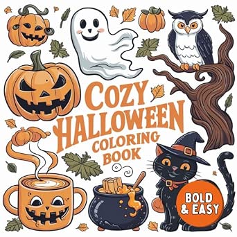 Amazon.com: Halloween Bold and Easy Coloring Book: Cute and Simple ...