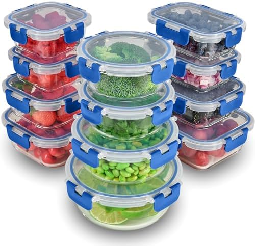 Amazon.com: SPARC LIGHTING 24 Piece Glass Meal Prep Containers Food ...