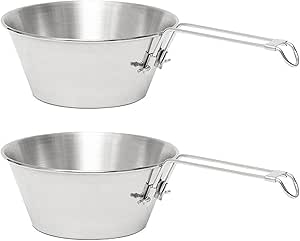 Camping Mess Tins 2pcs Folding Cooking Set with a Foldable Handle ...