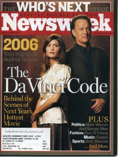 Newsweek January 2, 2006 Tom Hanks & Audrey Tautou/The Da Vinci Code ...