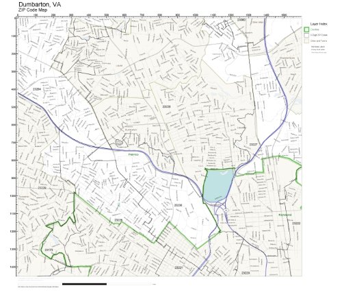 ZIP Code Wall Map of Dumbarton, VA ZIP Code Map Not Laminated: Amazon ...