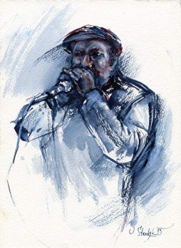Harmonica Player Art