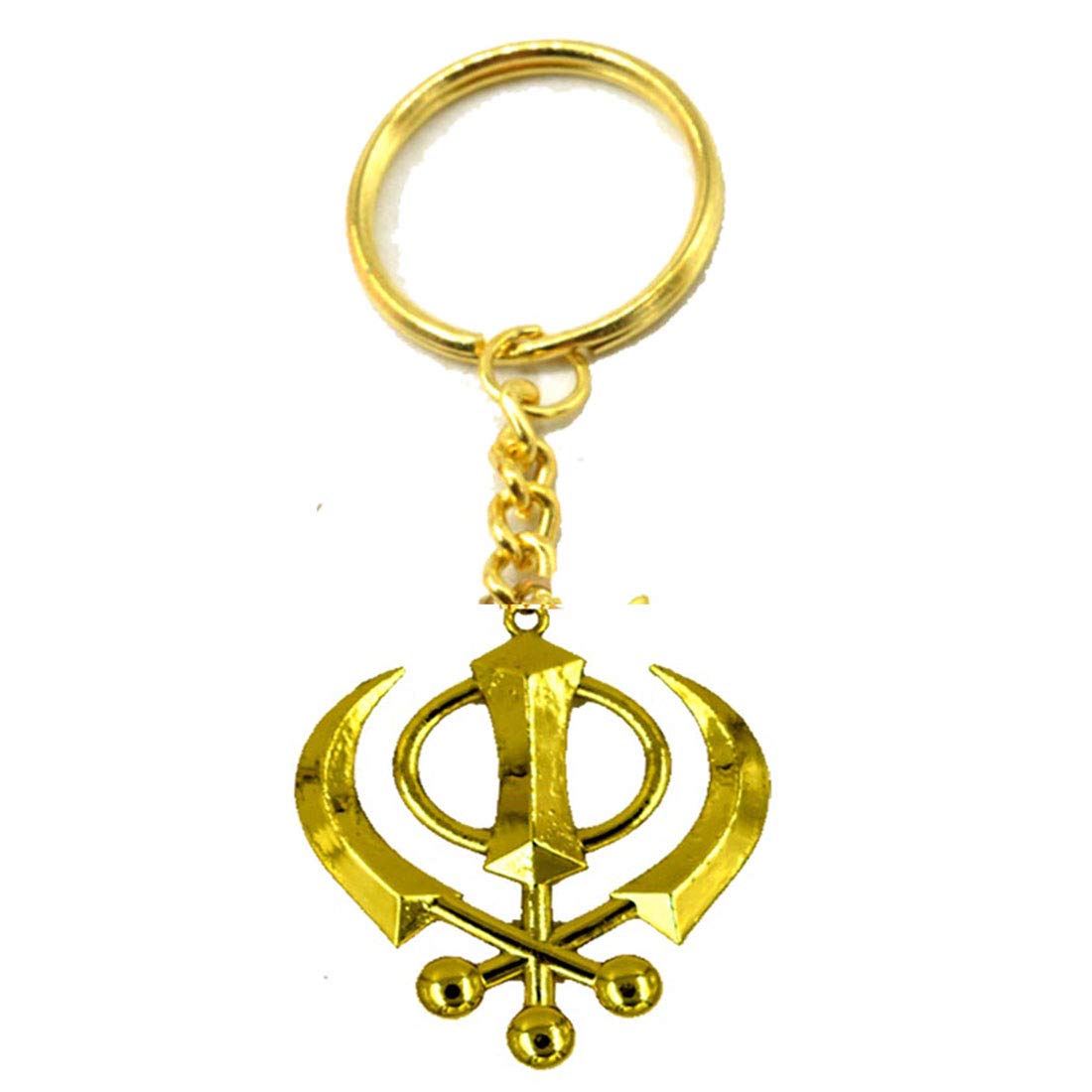 AFH Sikh Religious Spiritual Symbol Khanda Golden Plated Metal ...