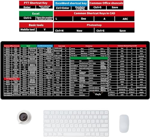 Anti-Slip Keyboard Pad with Office Excel Microsoft Software Shortcuts ...
