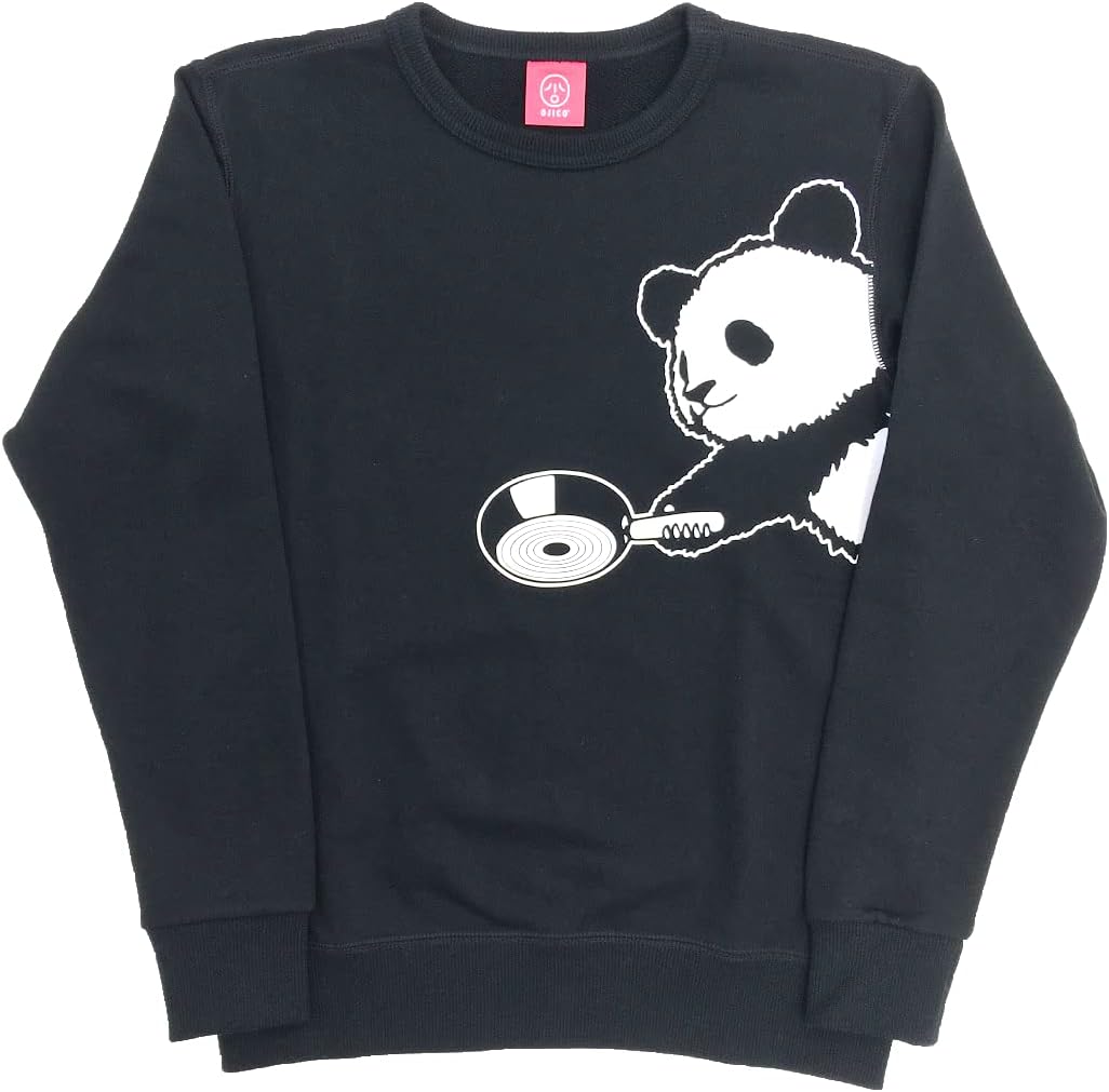 Amazon.co.jp: OJICO オジコ スウェット 「FLYING PANDA」 （フライパンダ）メンズ L ブラック 日本製 パンダ フライパン 【Official】 : ファッション