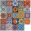 Amazon.com: 24Pcs Tile Stickers 7.87x7.87 Inch Bohemian Style Peel and ...
