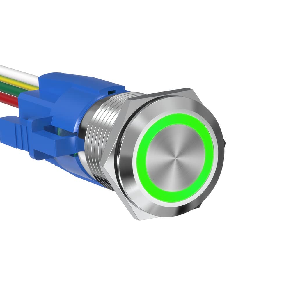 Snapklik.com : WERKI 19mm Latching Push Button Switch, IP67 Waterproof ...