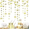 Amazon.com: Gold 100th Birthday Decorations Number 100 Circle Dot ...