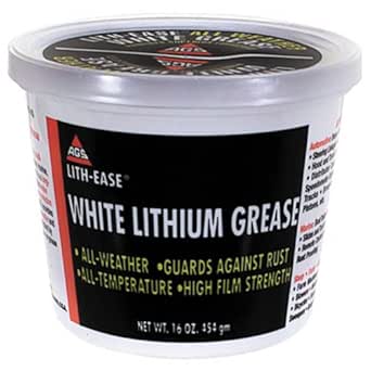 AGS Lith-Ease White Lithium Grease 16 Ounce. (1 Lb.) Tub - 6-Pack ...