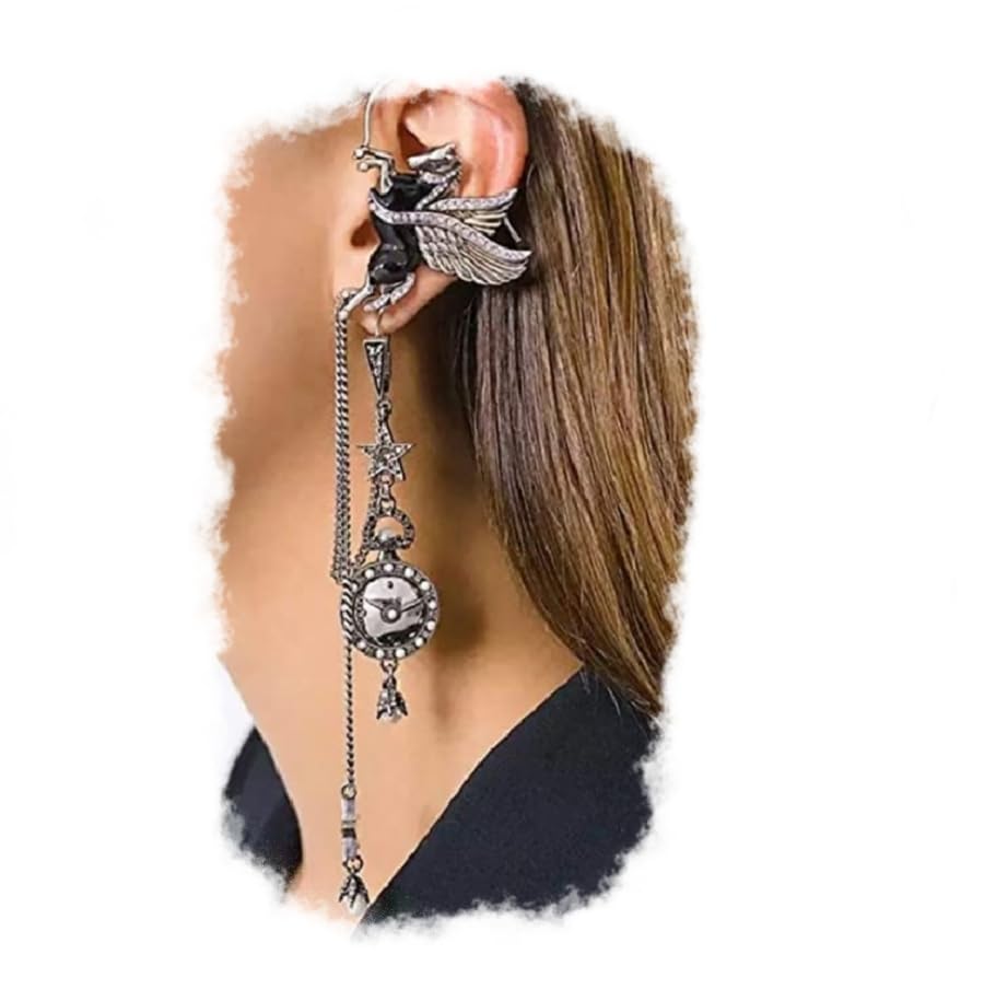 Amazon.com: Relovet Steampunk Angle Earcuff Gothic Star Drop Crystal ...
