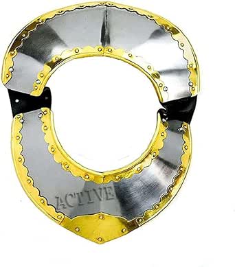 Amazon.com: Medieval Steel Gorget Neck Armor with Gold Trim – Polished ...
