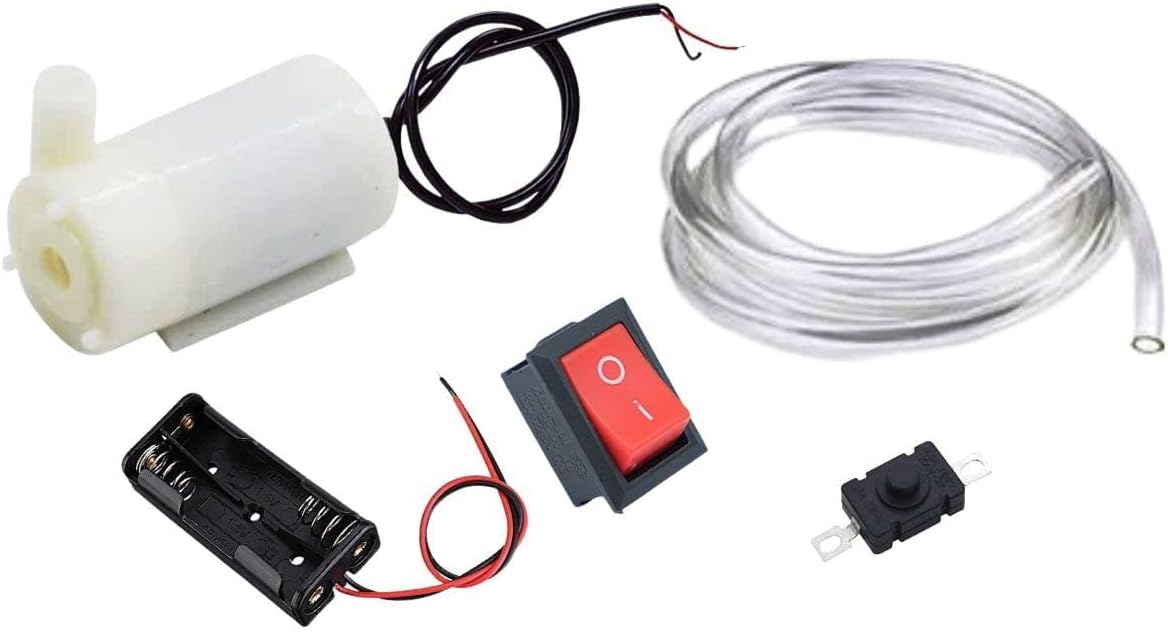 SP DC 3-9V Double Side Mini Water Pump, 1M Pipe, Battery Holder, Switch ...