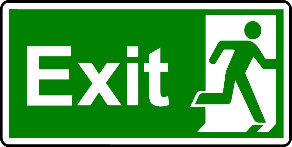 Unbekannt W308 Exit-Schild, Vinyl, grün, schlicht, 150 x 450 mm, LED ...
