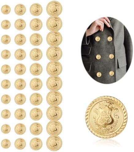 Amazon.com: JJUNW 40 Pcs Gold Blazer Buttons, 4 Sizes Vintage Metal ...
