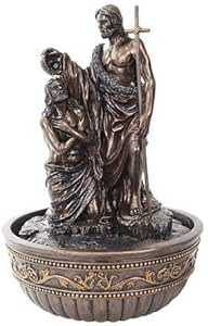 Amazon.com : John The Baptist Prophet Elijah With Jesus Sculpture Water ...