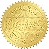 Amazon.com: CRASPIRE Perfect Attendance Gold Foil Envelope Stickers ...