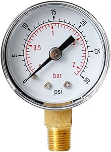 Amazon.com: 40mm Face Pressure Gauge 1/8" BSPT Bottom Mount 15 30 60. ...