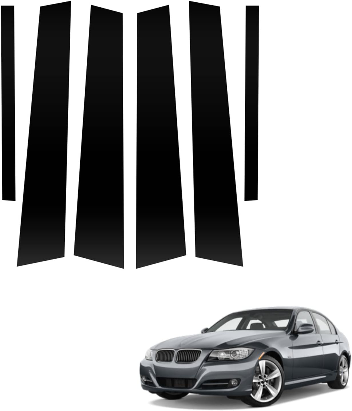 Amazon.com: ENTOVOL Glossy Black 6PCS Car Window Pillars Post for E90 ...