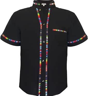 Amazon.com: Mexican Guayabera Short Sleeve Shirt for Men Traditional ...