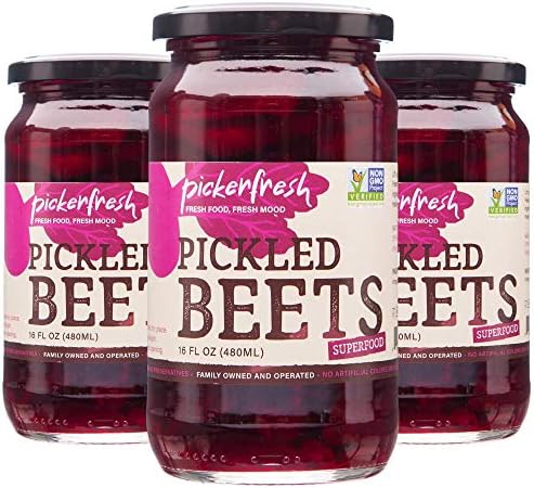Amazon.com : Pickerfresh Pickled Beets, 16 Oz, Pack of 3, 100% Natural ...