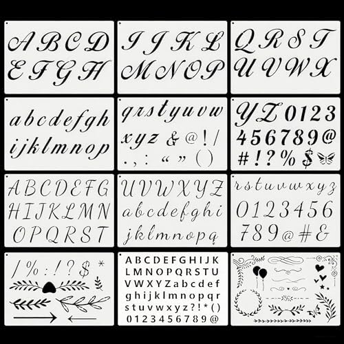 24 Pack Letter Stencils for Painting, Reusable Alphabet Stencils and ...