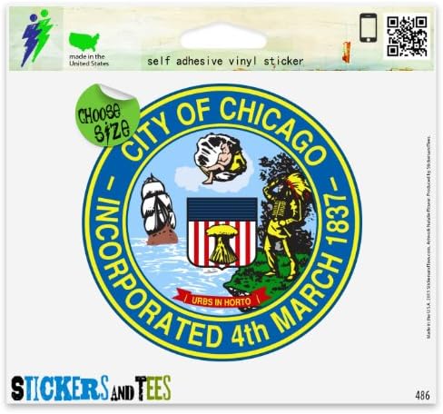 Amazon.com: City of Chicago Seal Vinyl Car Bumper Window Sticker 2" x 2 ...