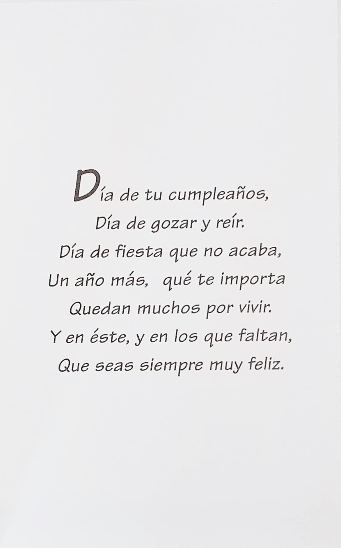 Happy Birthday Words In Spanish Spanish Greetings Card 2nd Level