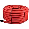 Unterirdisches Wellrohr M40 mm | Leerrohr Elektrorohr Erdwellrohr Rot | 5m 10m 25m 50m (10 Meter ...