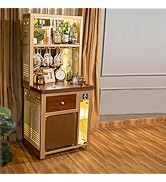 HAUS OF BARS by SpeedX - Model X Home Bar Cabinet Wooden Vinyl & Matt Gold Finish with Built in ...
