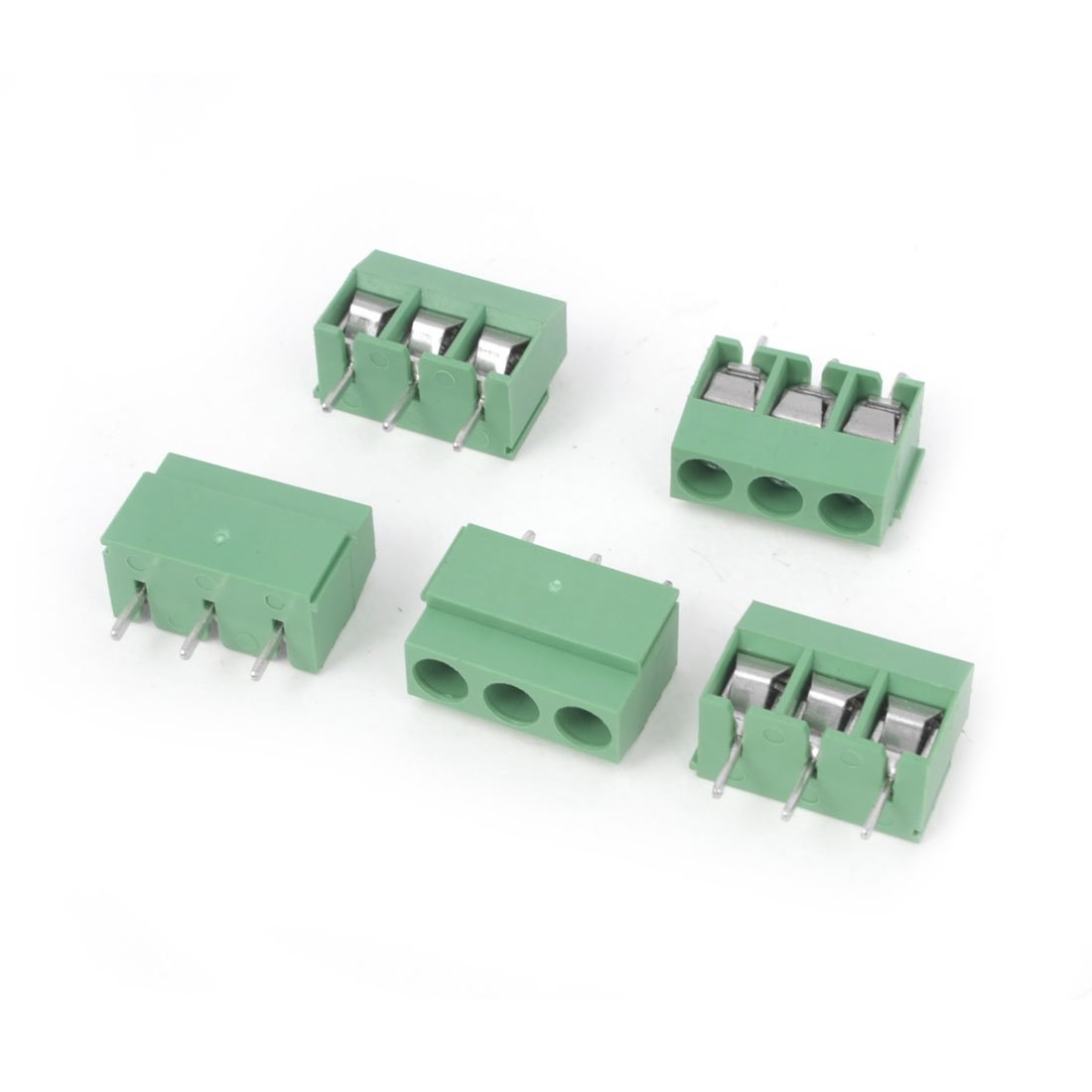 Generic 5Pcs 300V 10A 3 Pole 5mm Pitch PCB Mount Screw Terminal Block ...