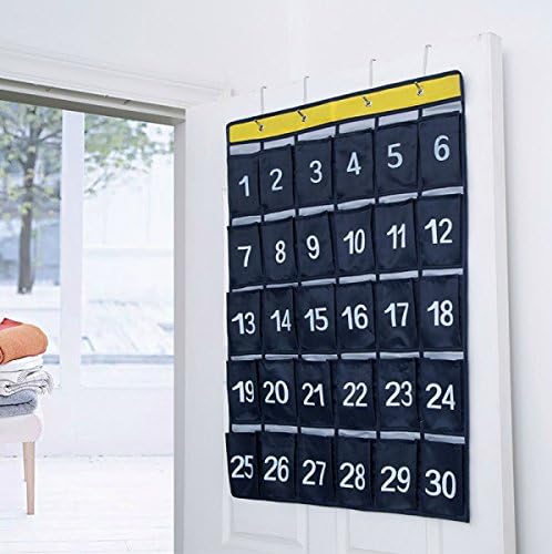 30 Numbered Pockets Classroom Calculator Holder & Cell Phone Pockets ...